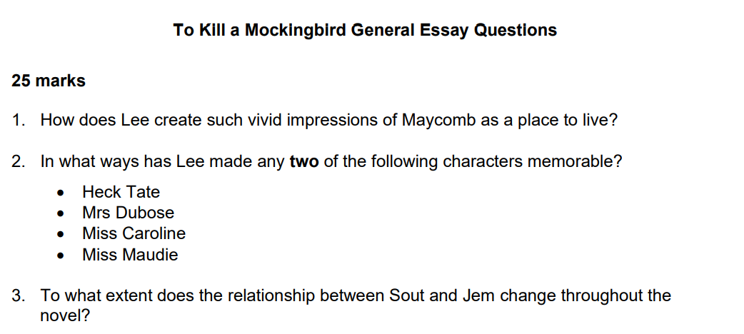 0475 CIE IGCSE English in Literature To Kill a Mockingbird Essay ...