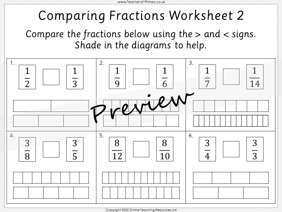 Comparing And Ordering Fractions Year 3 Teaching Resources