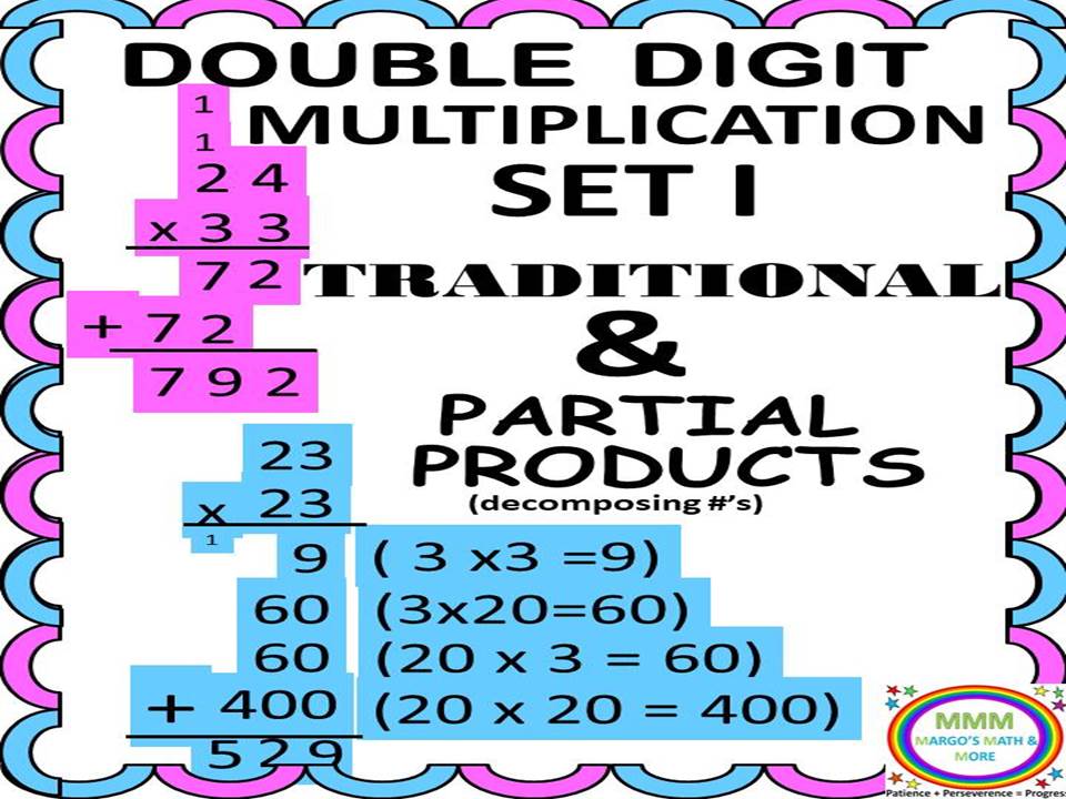 Double Digit Multiplication Traditional And Partial Products