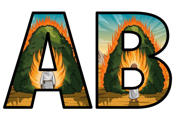 Bible Story Burnign Bush God Moses Pharoah Passover Lettering Set ...