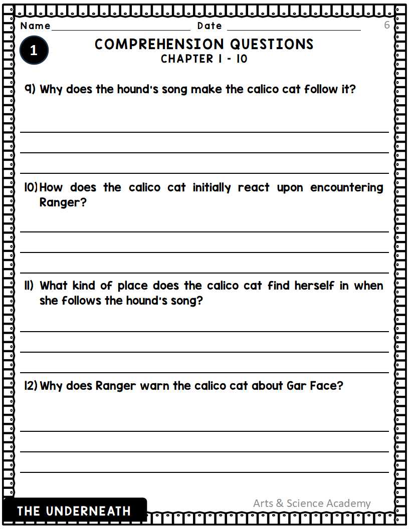THE UNDERNEATH Novel Study Comprehension, Critical Thinking, Vocab ...
