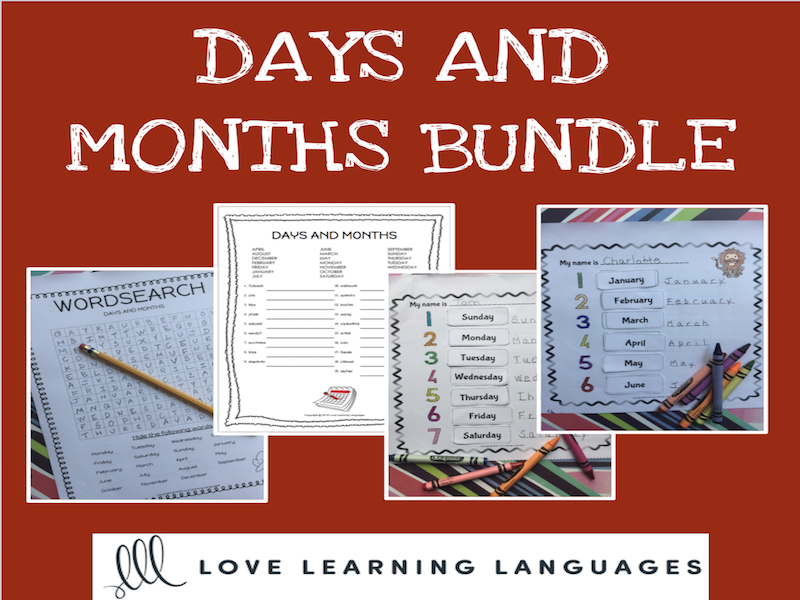 English months and days bundle - ELA - ESL - ELL | Teaching Resources