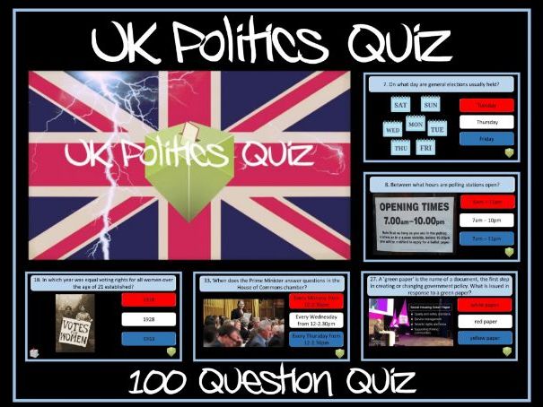 UK Politics Quiz | Teaching Resources