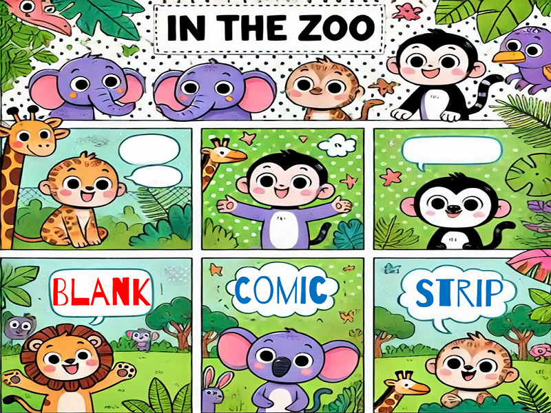 In the Zoo Comic Strip Templates for Primary & Middle School Students ...