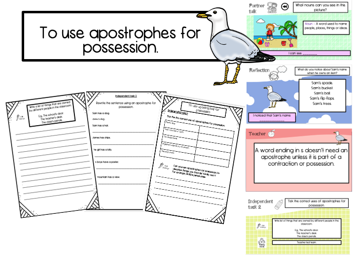 To use apostrophes for possession | Teaching Resources