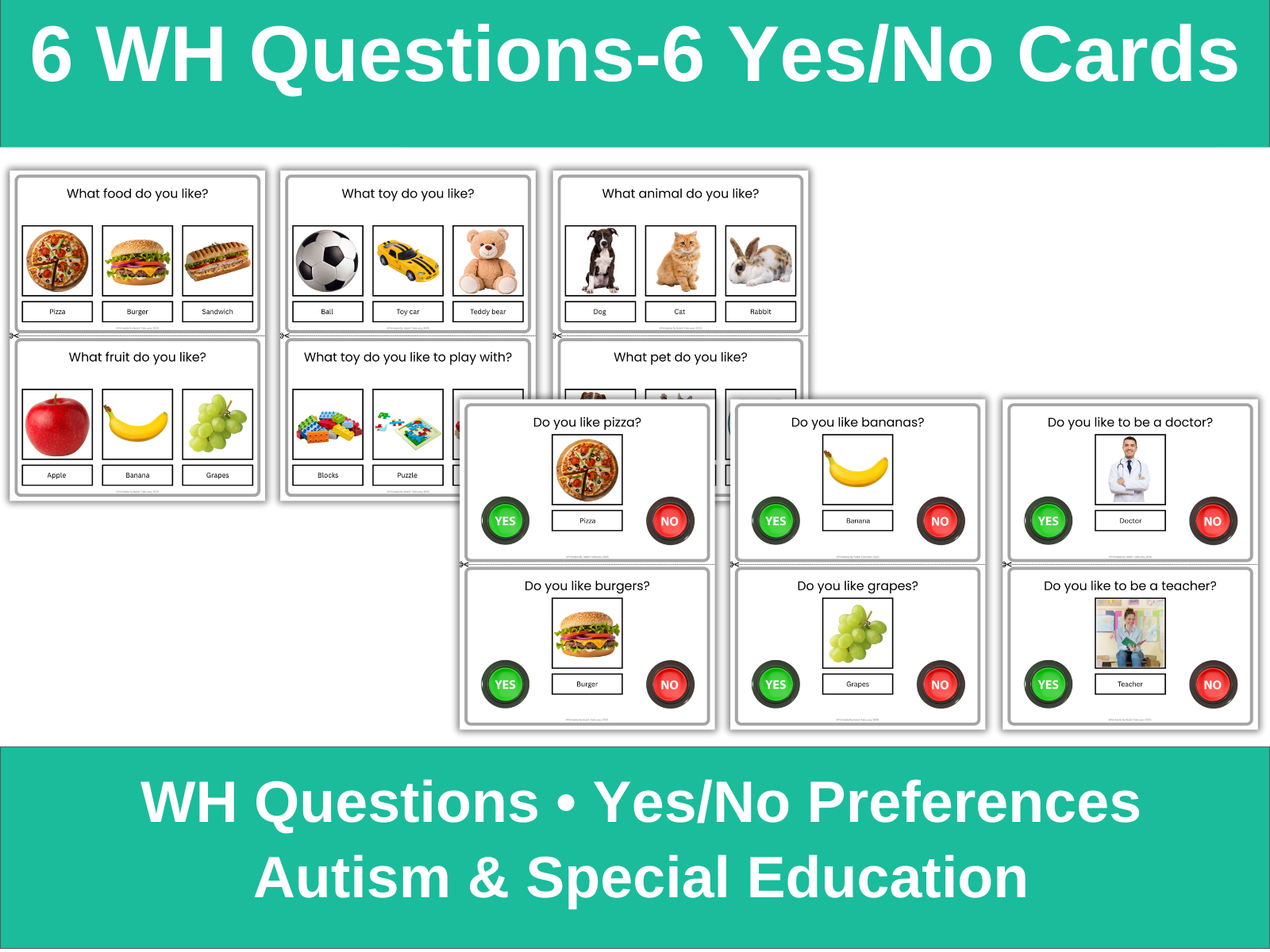 Visual WH Questions & Yes No Cards (Autism) | Teaching Resources
