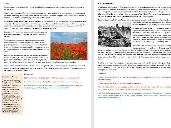 Power and Conflict Poetry Revision by Lead_Practitioner - Teaching ...