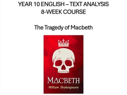 Year 10 English Macbeth Text Analysis Workbook | Teaching Resources