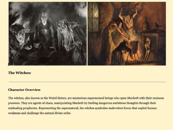 Macbeth Grade 9 Pack + Quotes / Context / AO2 / Character Sheets ...