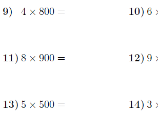 Multiplying whole hundreds worksheet (with solutions) | Teaching Resources