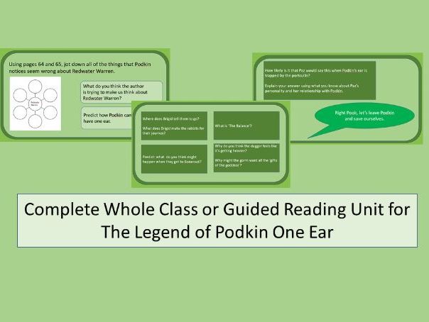 The Legend of Podkin One Ear Whole Class Reading Complete Unit ...