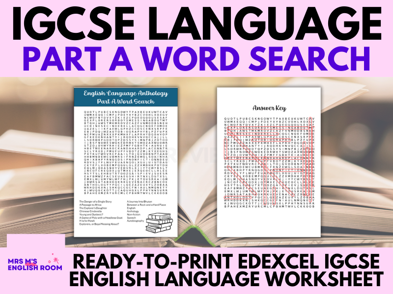 Edexcel IGCSE English Language Word Search | Teaching Resources
