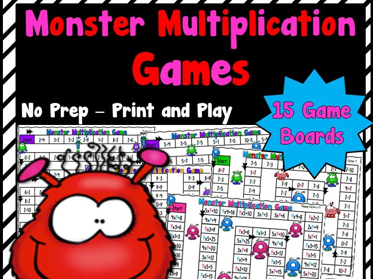Monster Multiplication Games for Factors 1-10 | Teaching Resources
