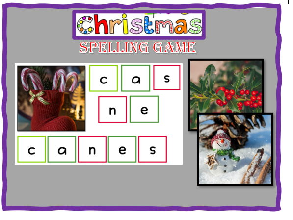 Christmas Spelling Game KS1 Teaching Resources