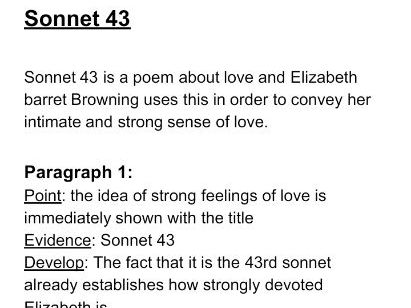 English Literature Poem Essay Plans Simplified Edition | Teaching Resources