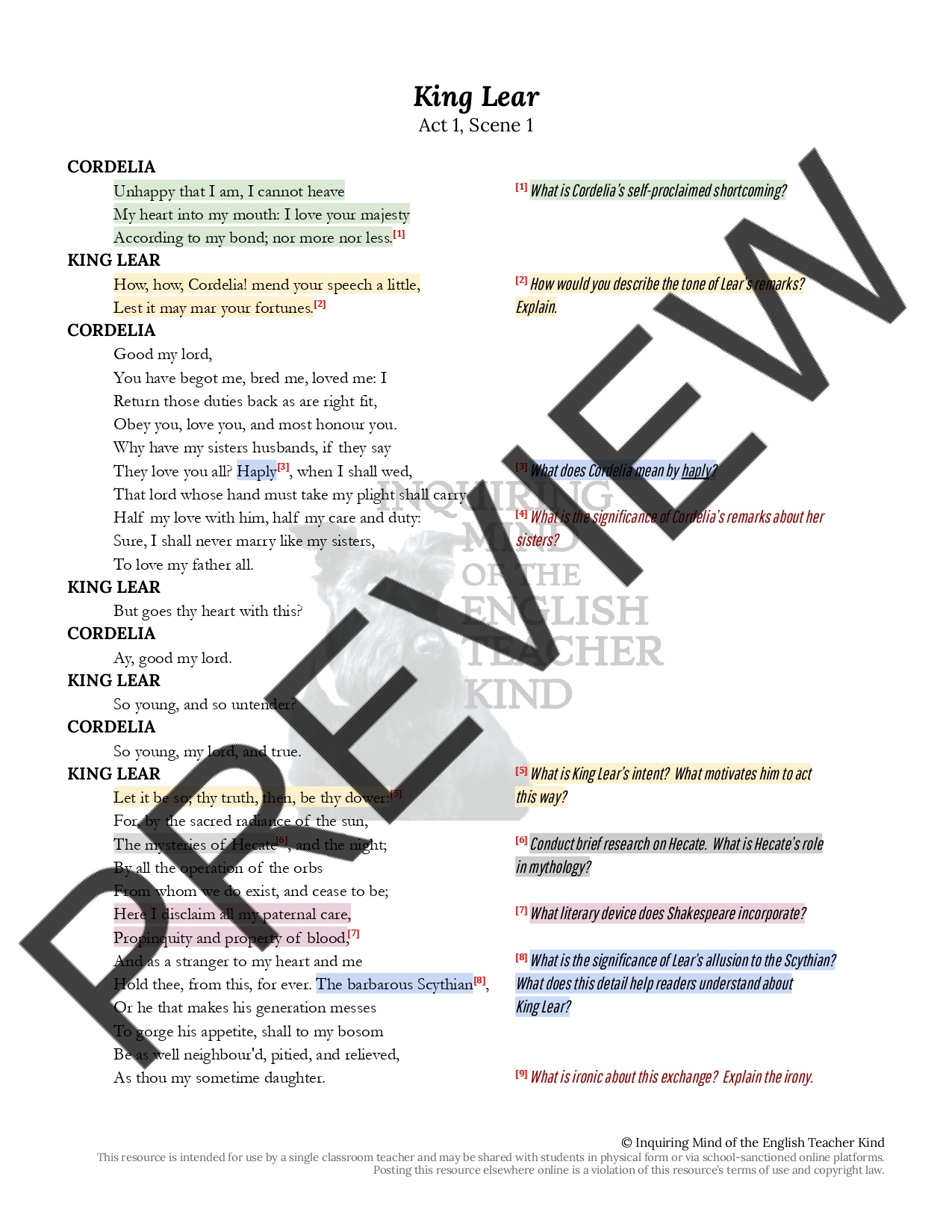 King Lear Act 1, Scene 1 Summary – RHXRZI