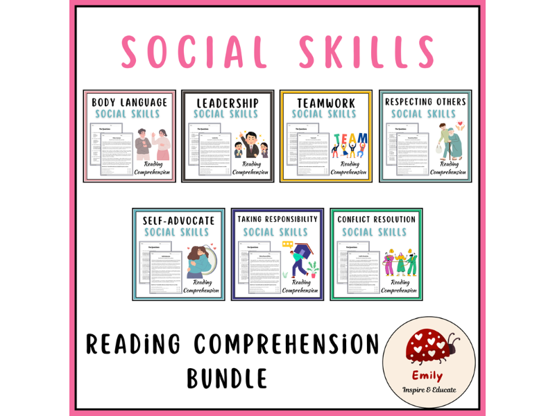 Social Skills: Reading Comprehension Passages & Questions Worksheets ...