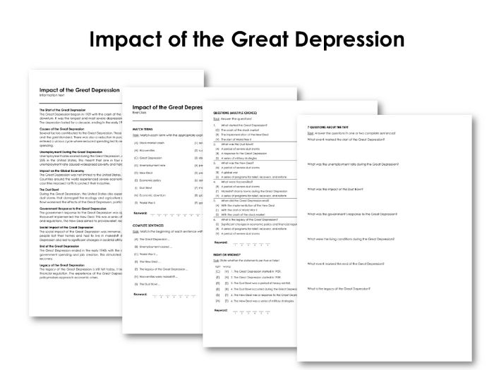 Impact of the Great Depression | Teaching Resources