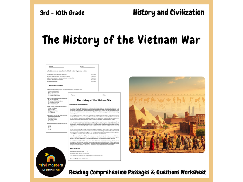 The History of the Vietnam War Reading Comprehension Passages ...