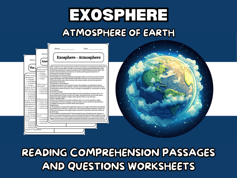 Exosphere - Atmosphere of Earth Reading Comprehension Passages and ...