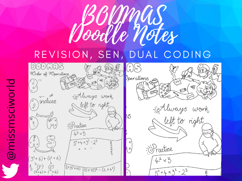 BODMAS Maths Doodle Note | Teaching Resources