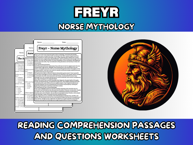 Freyr - Norse Mythology Reading Comprehension Passages and Questions ...