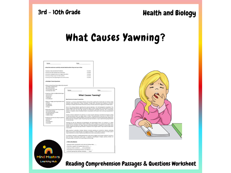 What Causes Yawning? Reading Comprehension Passages & Questions ...