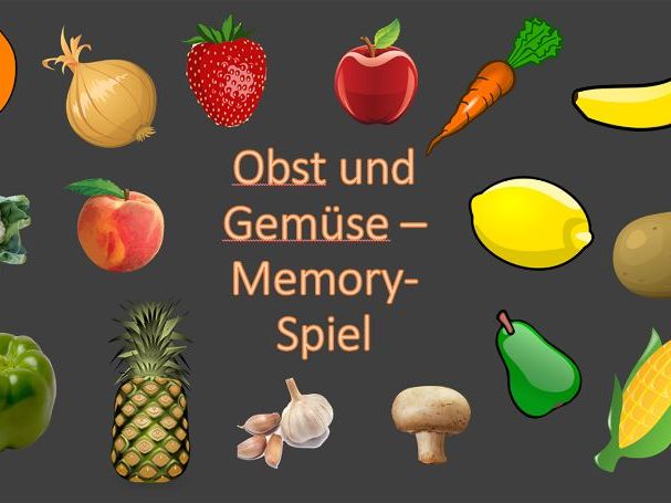 Pairs Memory Game - Obst und Gemüse | Teaching Resources
