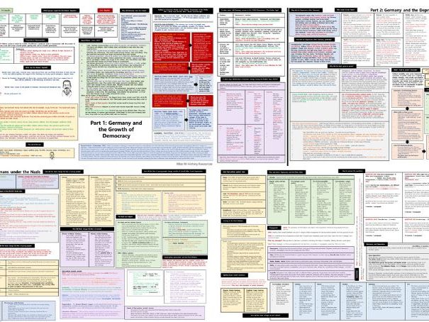 Germany 1890-1945: Democracy and Dictatorship AQA Revision Sheets ...