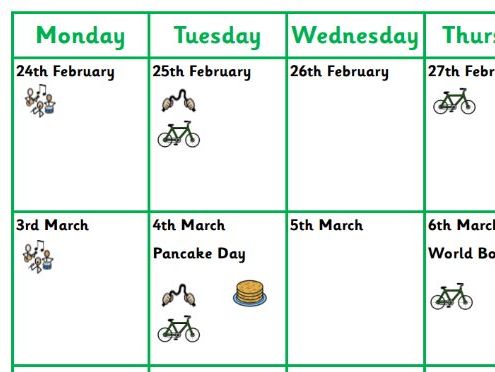 Nursery Visual Calendar | Teaching Resources