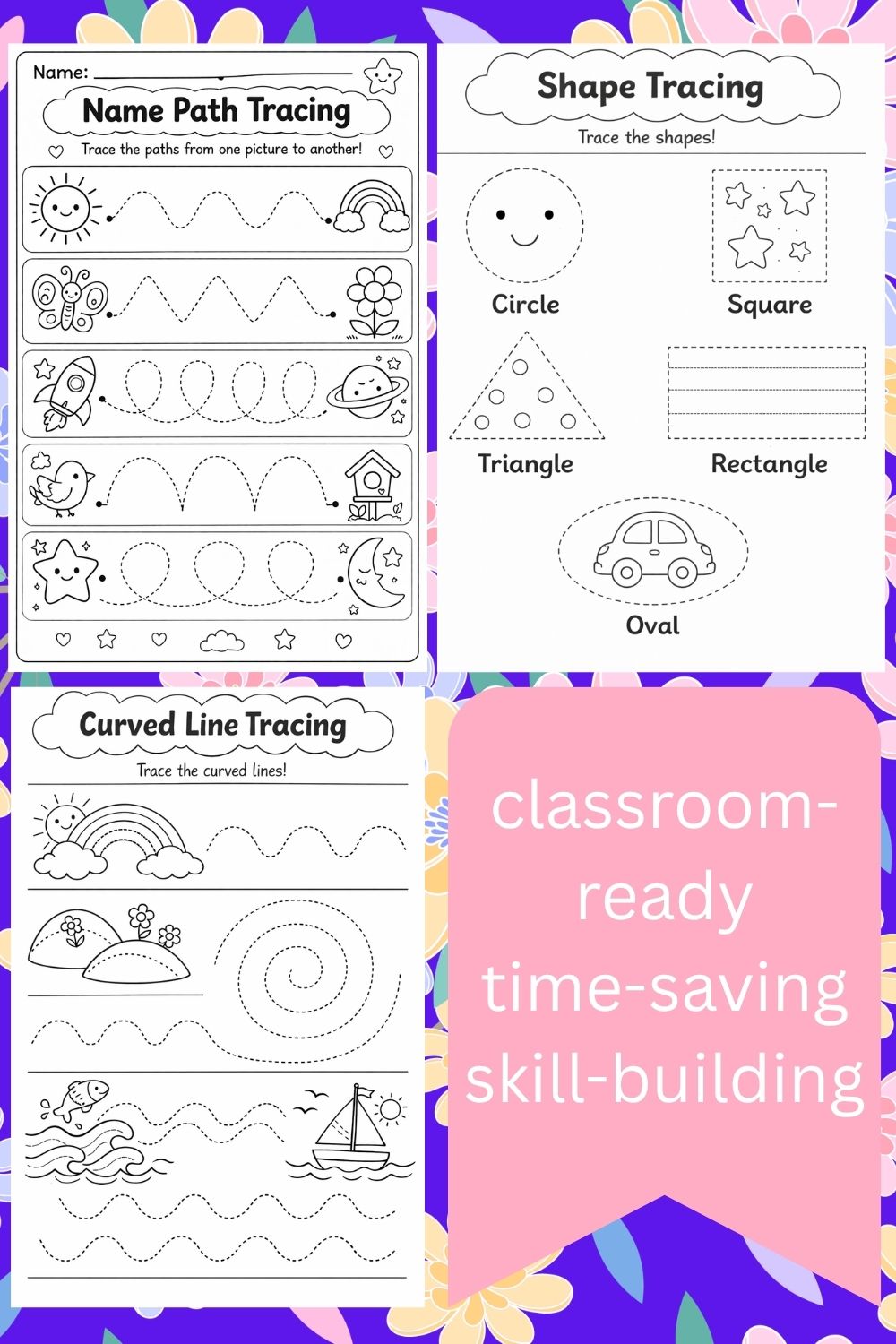 Preschool Tracing Worksheets Bundle for Fine Motor Skills | Teaching ...
