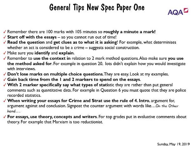 AQA GCSE Paper One Question Spotting May 2019 New Spec | Teaching Resources