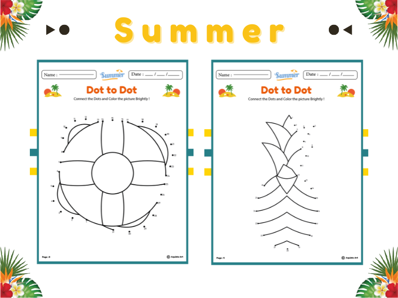 Summer Dot to Dot Counting Activity : Connect the Dots - End of Year ...