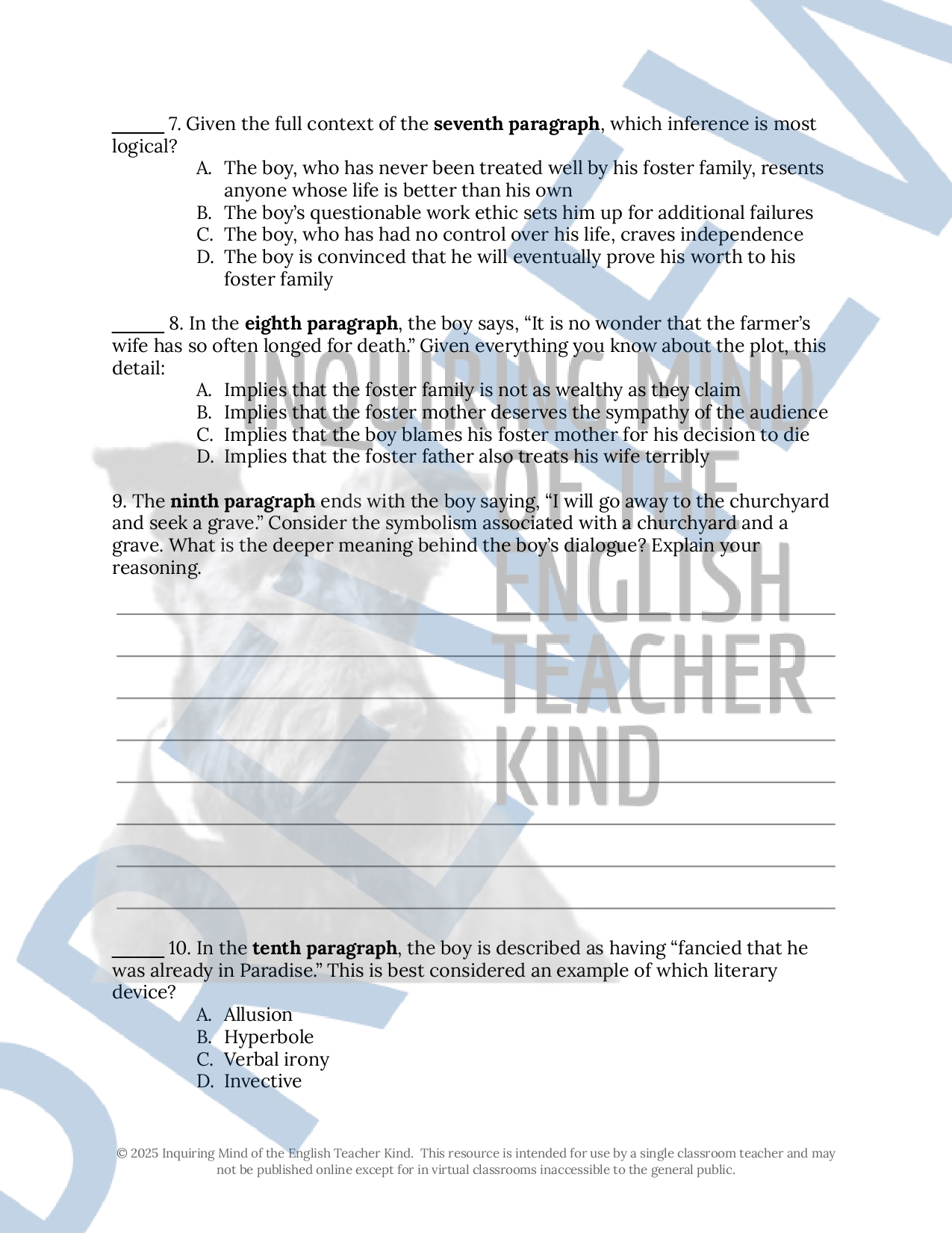 "The Poor Boy in the Grave" Close Reading Analysis Worksheet (Grimm's ...