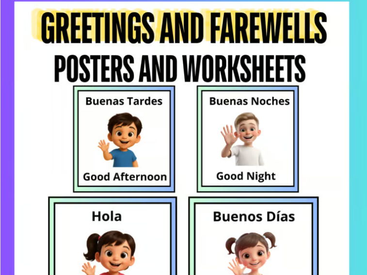 Farewells and Greetings In Spanish | Spanish Worksheets Greetings and ...