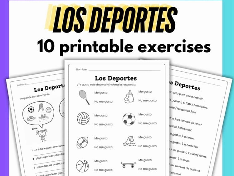 Me Gusta - No Me Gusta: Los Deportes | Spanish Verb Gustar Worksheets ...