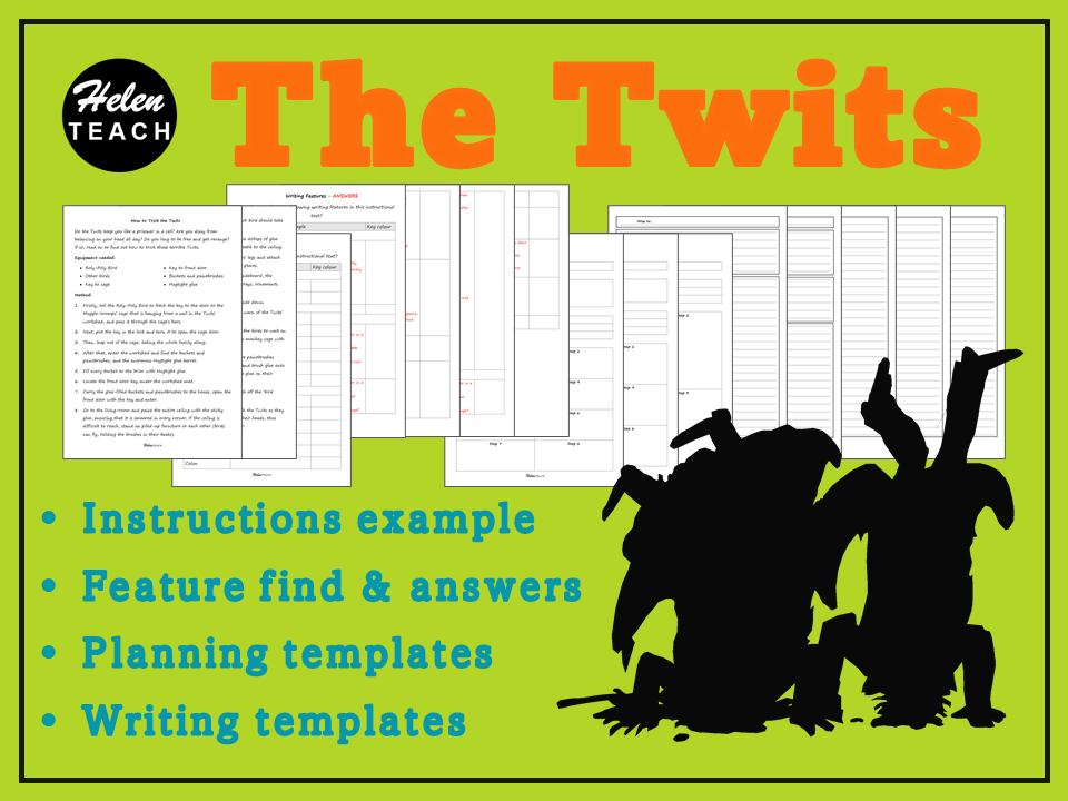 The Twits Instructions Example Text, Feature Sheets, Answers ...