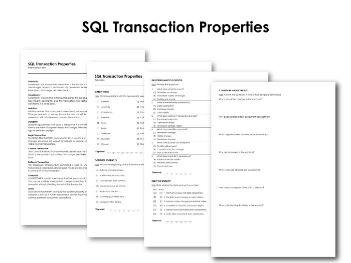 SQL Transaction Properties | Teaching Resources SQL Transaction Properties | Teaching Resources