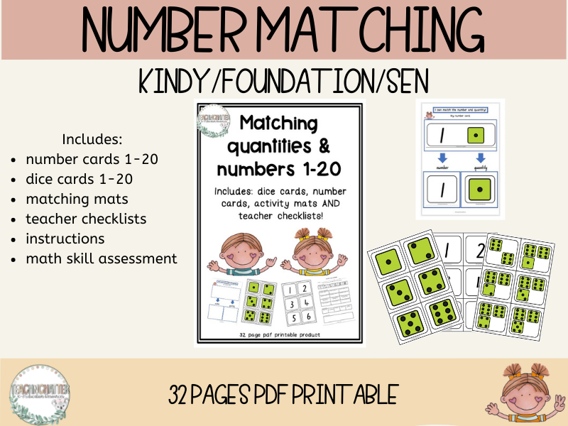 Matching numbers 1 to 20 Teaching Resources