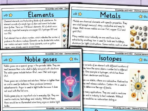 Chemical Elements - Flashcards | Chemistry | Properties, Symbols ...