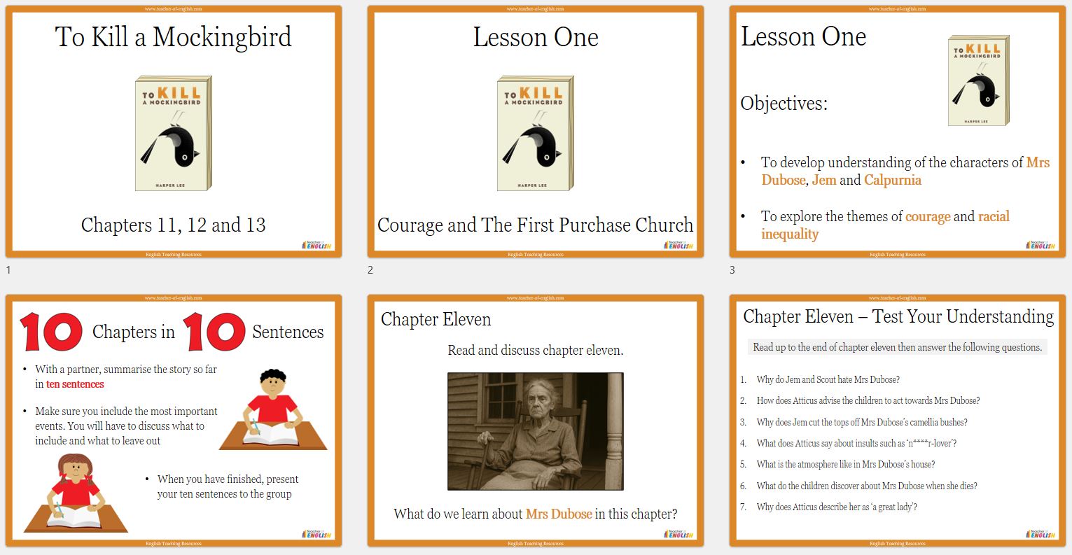 To Kill a Mockingbird - Chapters 11, 12 and 13 | Teaching Resources