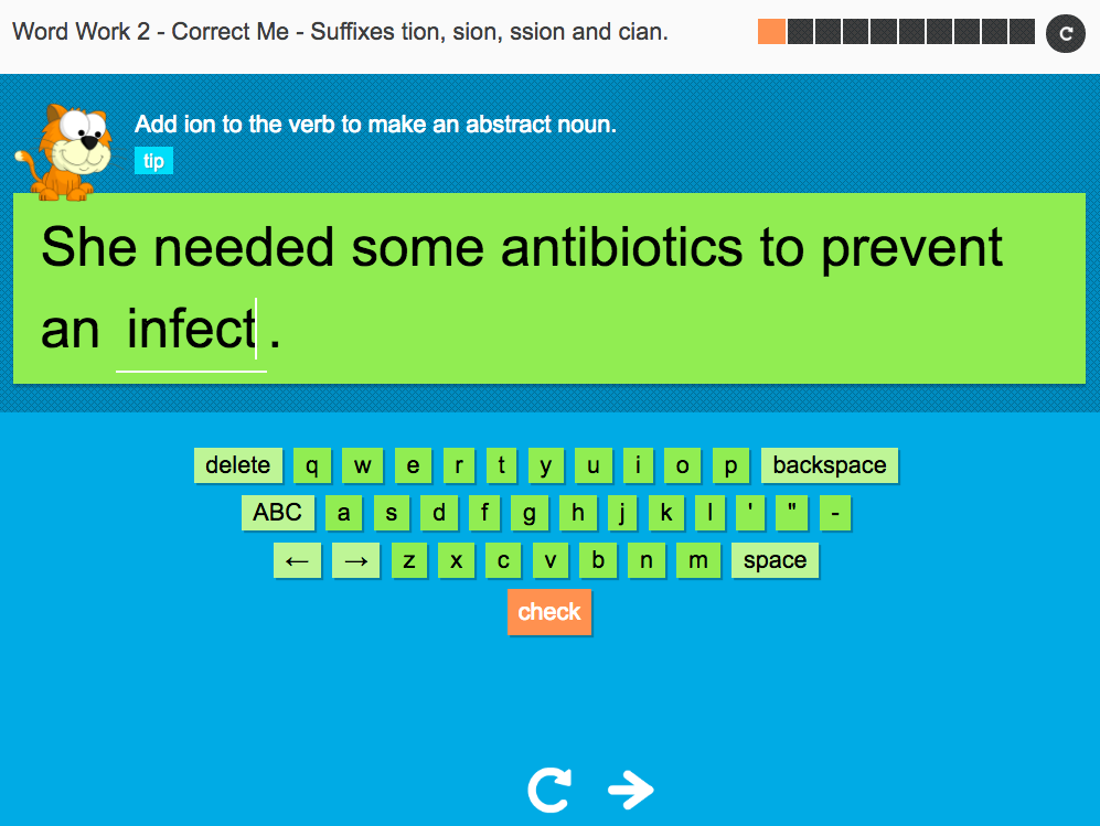Suffixes -tion, -sion, -ssion, -cian - Interactive Spelling Exercise ...