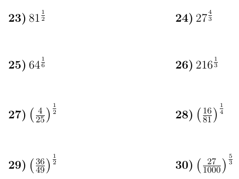 Powers with rational exponents worksheet (with solutions) | Teaching ...