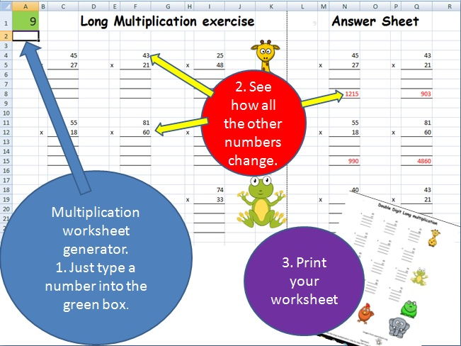 Multiplication Worksheet Generator Short Long Single Double 