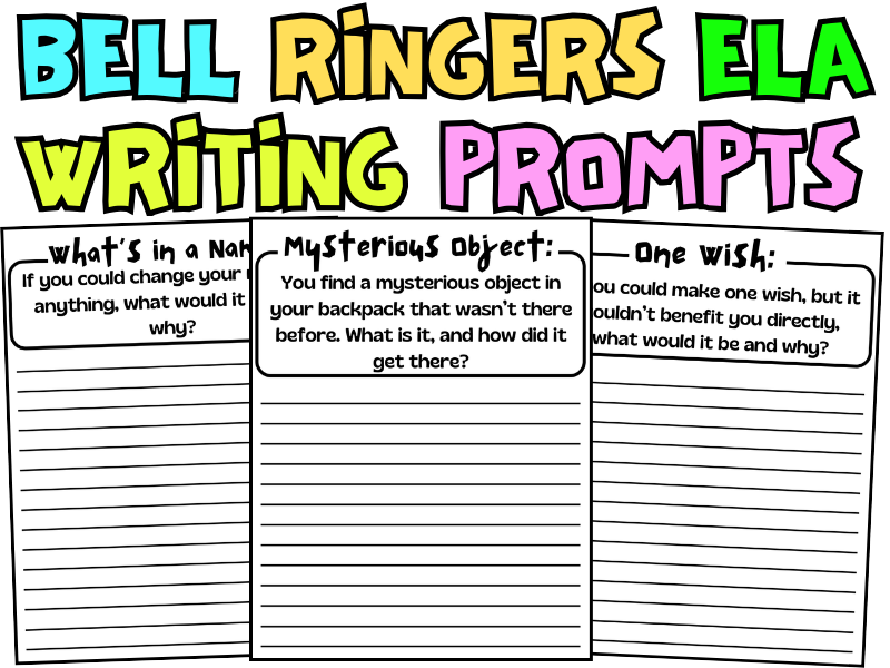 10 Engaging English Bell Ringers Writing Prompts | ELA Warm-Up & Do-Now ...