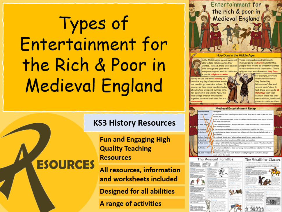 KS3: Entertainment for the Rich & Poor in the Middle Ages Medieval ...