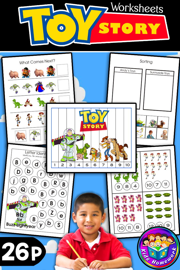 TOY STORY Inspired Worksheets for Pre-K - TOY STORY Math & Literacy ...