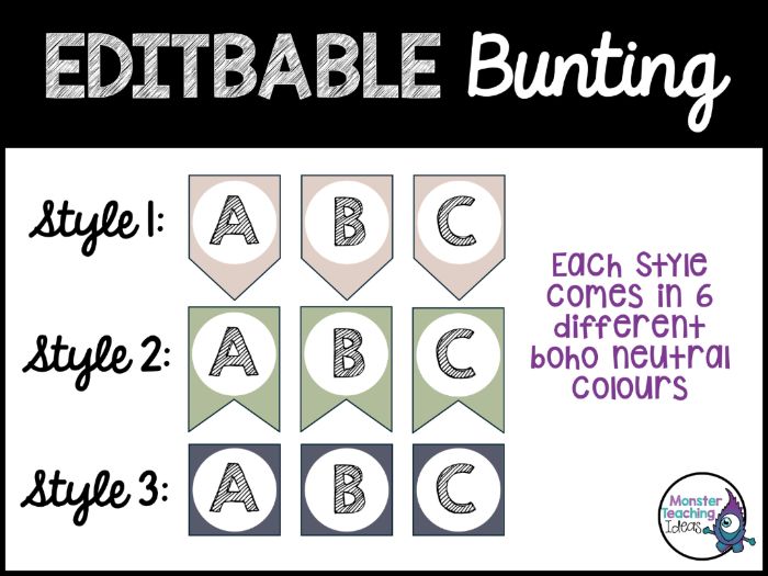 Editable Bunting Letters & Banners - Boho Plant Themed | Teaching Resources