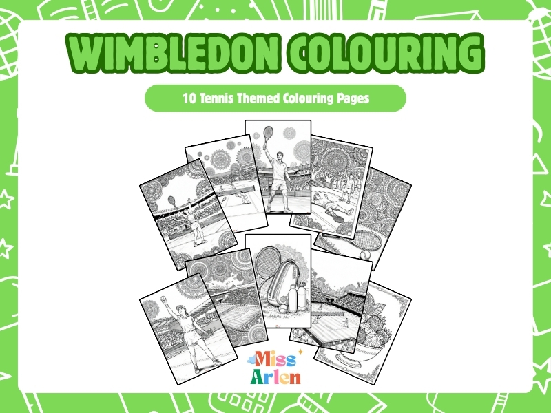 Wimbledon Mindfulness Colouring Pages - Tennis Themed 10 Page Printable ...