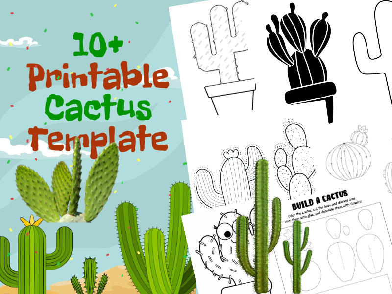 Printable Cactus Template – Fun Craft, Coloring, and DIY Decor for Kids ...